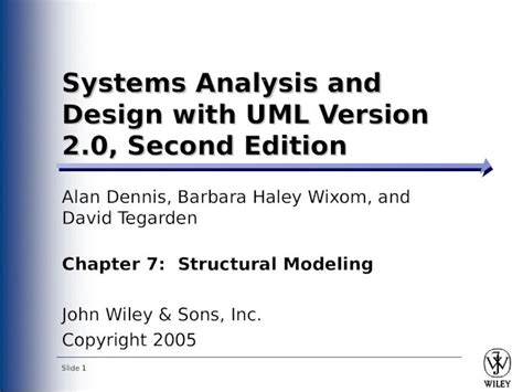 Ppt Slide 1 Systems Analysis And Design With Uml Version 2 0 Second Edition Alan Dennis