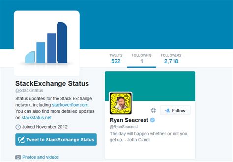 Why Does StackStatus Follow Ryan Seacrest Meta Stack Exchange