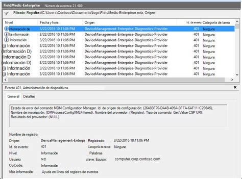 diagnosticar errores de mdm en windows 10 windows client management