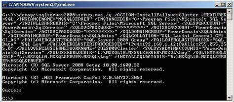 Setting Up A Two Node Sql Server 2008 Cluster From The Command Prompt