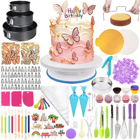 Lotfancy Cake Decorating Kit Baking Supplies Set With Rotating