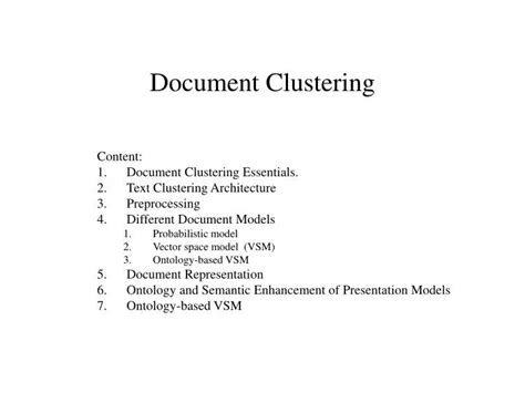 Ppt Document Clustering Powerpoint Presentation Free Download Id