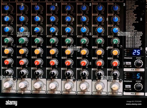 Mixing Console For Controlling The Volume Frequencies Of Musical