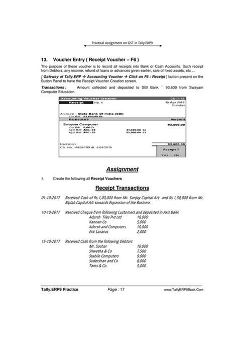 Swayam Education Gst Practical Assignment Tallyerp9book Page 16 17