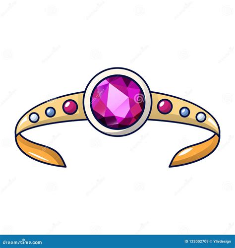Ruby Crown Icon Cartoon Style Stock Vector Illustration Of Gold