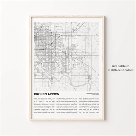 Broken Arrow Map Print Broken Arrow Travel Map Broken Arrow Wall