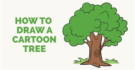 How To Draw A Cartoon Tree Easy Step By Step Drawing Guides