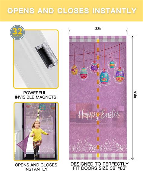 Buy Yun Nist Magnet Screen Door With Self Sealingeaster Color Egg Line