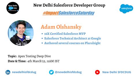 Impactsalesforcesaturday Apex Testing Deep Dive New Delhi Salesforce Trailblazer Community Group