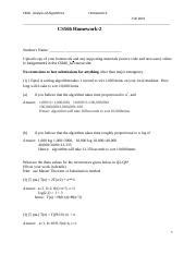 CS566 Homework2 Doc CS66 Analysis Of Algorithms Homework 2 Fall 2021