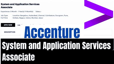 Accenture Sasa System And Application Services Associate