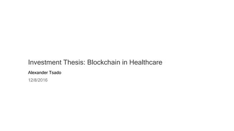 Blockchain In Healthcare Pptx Internet Computing