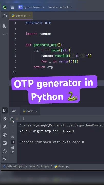 How To Build An Otp Generator In Python Shorts Python Coding