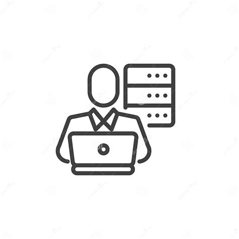 Backend Developer Line Icon Stock Illustration Illustration Of Design