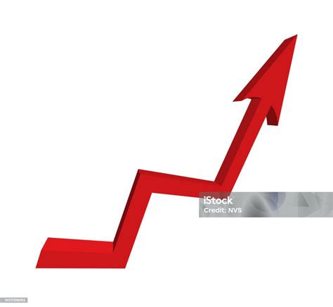 흰색 배경에 고립 된 빨간색 3d 큰 화살표 기호 인플레이션 막대 차트 그래프 가격 상승 금융과 경제 시장 변동성 세계 경제 위기 개념 율 비즈니스 붕괴 상징 3차원 형태에