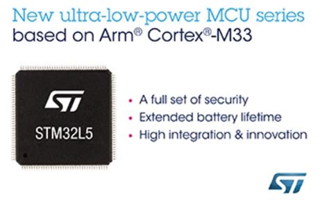 stmicroelectronics introduces stm32l5 ultra low power microcontrollers