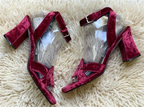 1990s Vintage Crushed Velvet Chunky Sandals By Enzo Gem