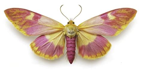Enthralling Closeup Of A Rosy Maple Moth Exquisite Wing Patterns And
