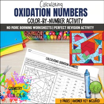 Calculating Oxidation Numbers Chemistry Worksheets Color By Number Activities