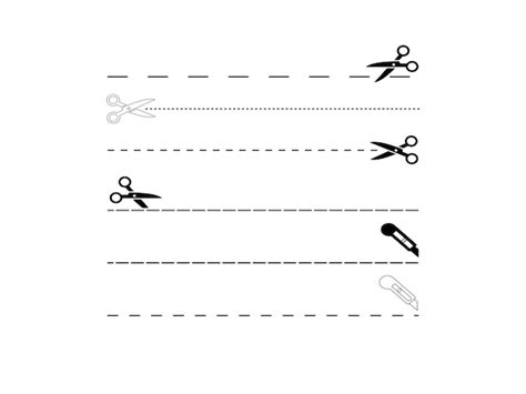 premium vector scissors cutting paper dash and dash line scissors