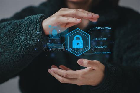 Cybersecurity And Privacy And Protect Data Concept Lock Key Icon And Internet Network Security