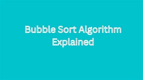 Bubble Sort Algorithm Programming Geeks Club
