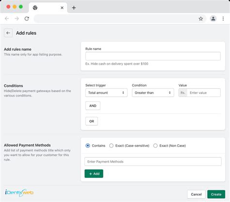 Hidedelete Rules In Hide Payment And Shipping Iweb App