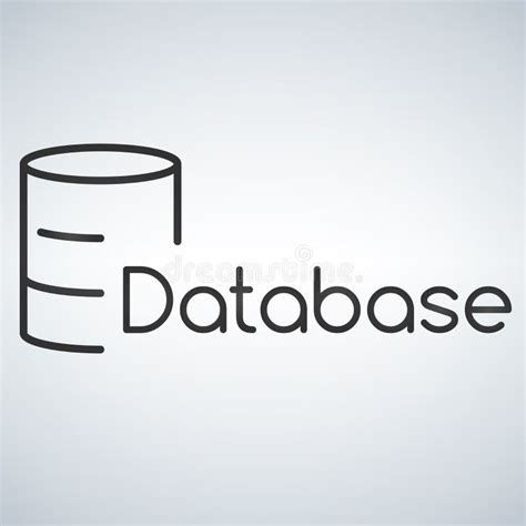 Linear Database Server Isolated Flat Web Mobile Icon With SQL Word