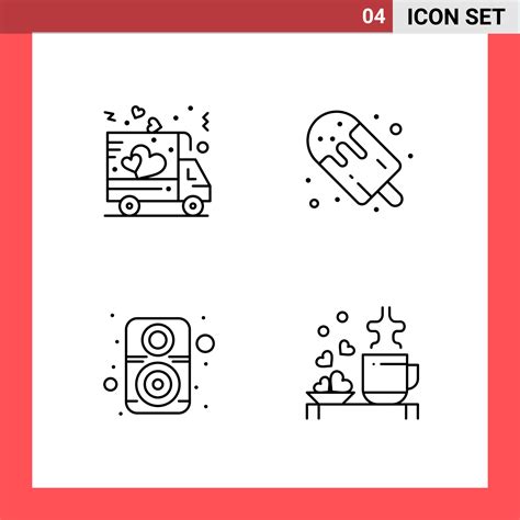 Icon Pack Line Style Outline Symbols On White Background Simple Signs For General Designing