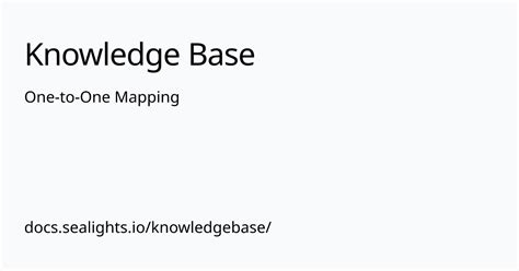 one to one mapping knowledge base