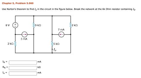Solved Chapter Problem Use Norton S Theorem To Find Chegg Com
