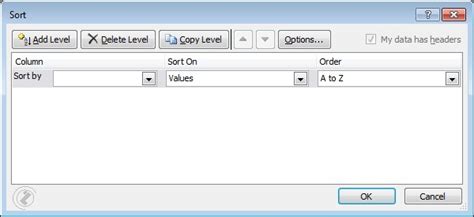 Abc Microsoft Excel 2010 Sort Dialog Box Ascending Order