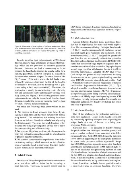 Semantic Head Enhanced Pedestrian Detection In A Crowd Deepai