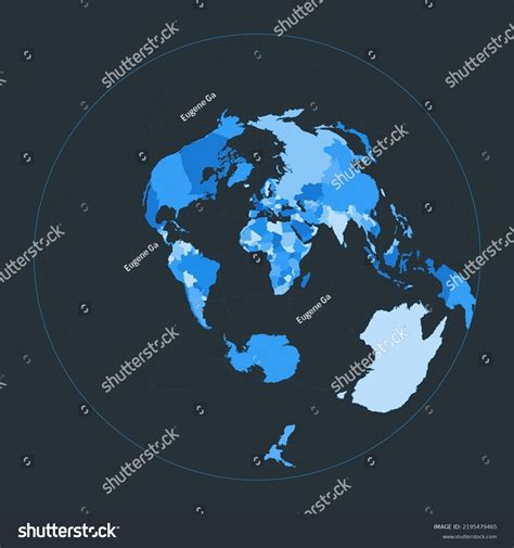 World Map Airys Minimumerror Azimuthal Projection Stock Vector Royalty Free 2195479465