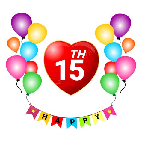 Happy Anniversary 15 Th Happy Anniversary 15th Happy Day Png And