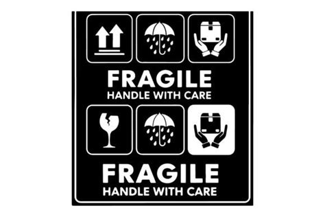 Fragile Handling Symbols And Text Handle Graphic By Creative King · Creative Fabrica
