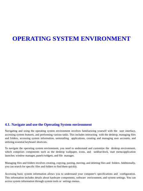 Operating System Environment Pdf Icon Computing Graphical User