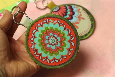 Fabric Keychain DIY Tutorial Scan N Cut Crafty Gemini