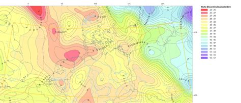 2 Depth To The Moho Discontinuity After Grad Et Al 2009 Download Scientific Diagram