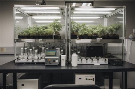 Lab Setup With Specialized Equipment For Growing And Testing Medical
