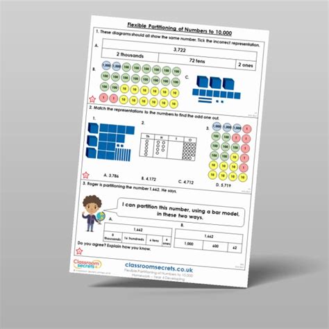 Year 4 Flexible Partitioning Of Numbers To 10 000 Homework Resource