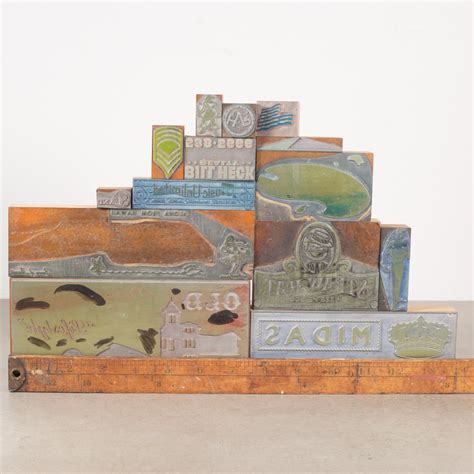 collection of typeset advertising print blocks c 1940 s16 home