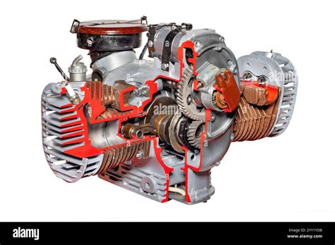 Exploring The Intricate Design Of A Classic Two Stroke Engine In Detailed Cross Section
