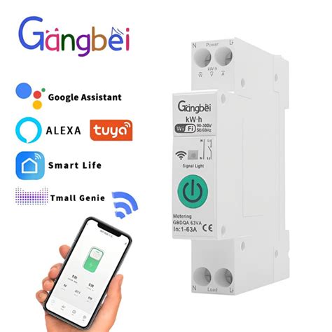 Умный выключатель Wifi Ganbei на Din рейку Счётчик электроэнергии циклический таймер защита