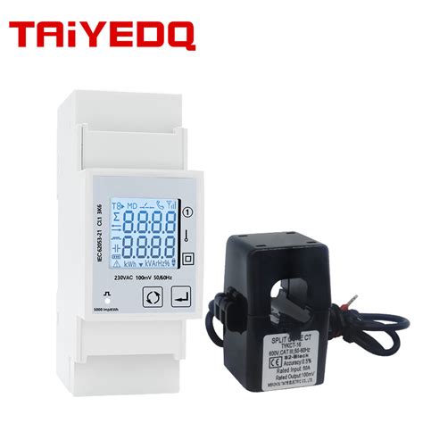 Tac2100ct Single Phase Electricity Energy Meter 30v Rs485 Pulse Modbus Output Measuring Kwh V A