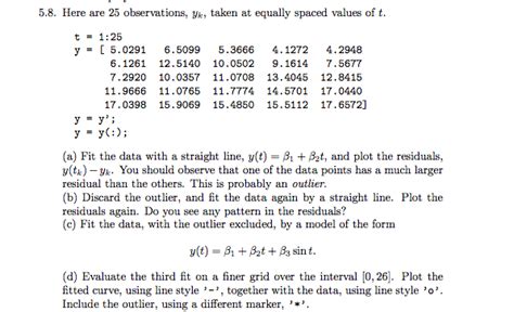 Here Are 25 Observations Yk Taken At Equally Spaced