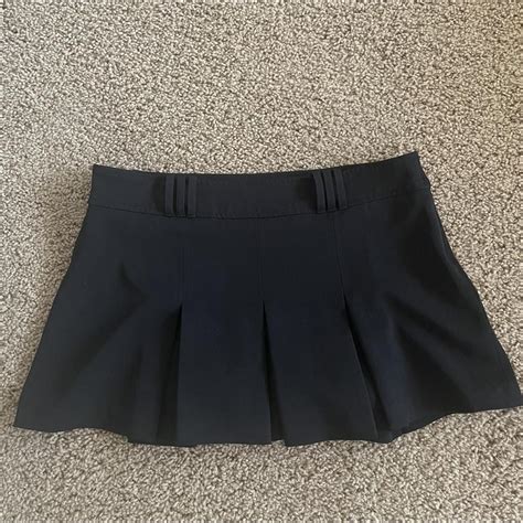 Vintage Hot Kiss Black Pleated Mini Skirt Would Depop