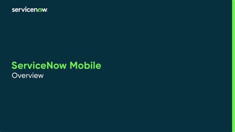 Servicenow Mobile Overview Youtube