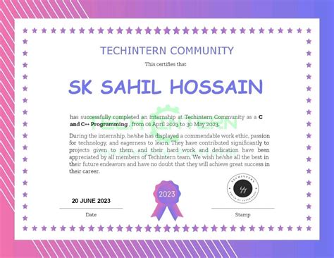 Sk Sahil Hossain On Linkedin Internship Cprogramming Cplusplus