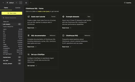 SQL Console ClickHouse Docs